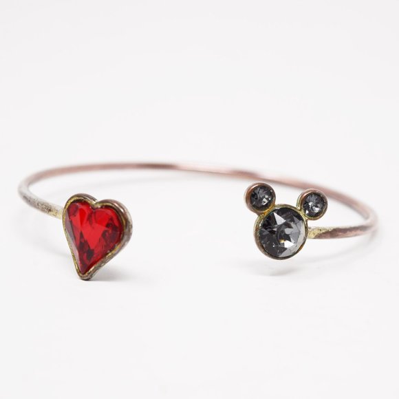 Disney | Jewelry | Disney Cuff Bracelet Mickey Mouse Icon And Heart ...